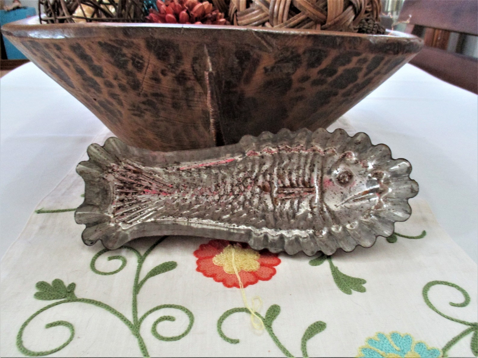 Antique- Mold- French- Fish- Tin- Kitchen- Décor- Rare- Gelatin ...