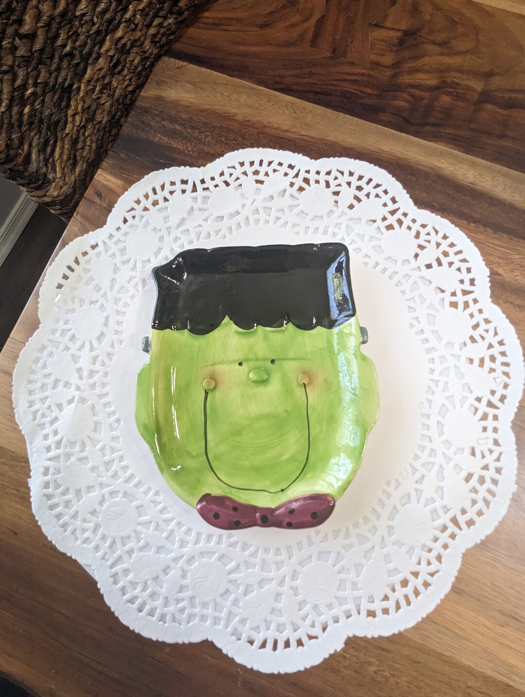 Vintage- Halloween- Frankenstein- Spoon Rest- Small Plate- Kitsch ...