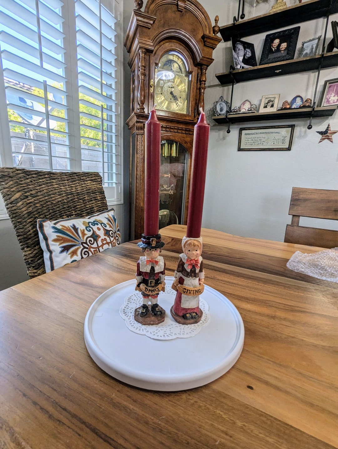 Vintage- Thanksgiving- Fall- Pilgrim- Boy- Girl- Candle-stick- Holders ...