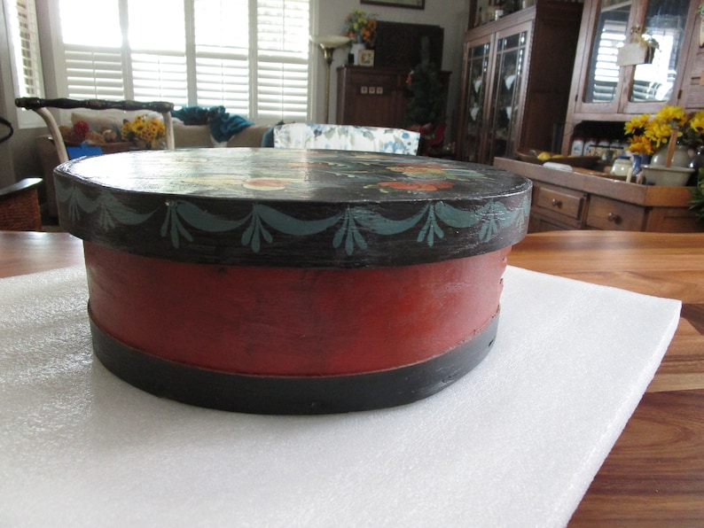 Antique Cheese Box Hand Painted One of a Kind Large Box - Etsy