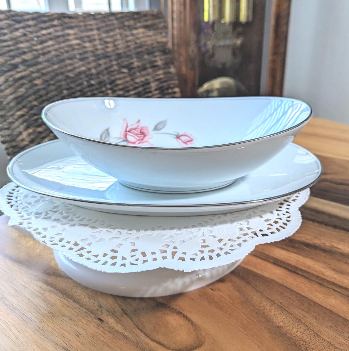 Vintage- Noritake- Platter- Serving Bowl- Set- Rosemarie- Pink- Rose ...