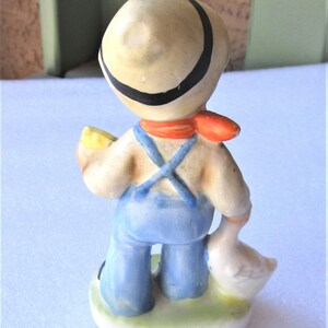 Antique Figurine- Vintage- Boy - Goose - Collector- MCM- 1950- Mid ...