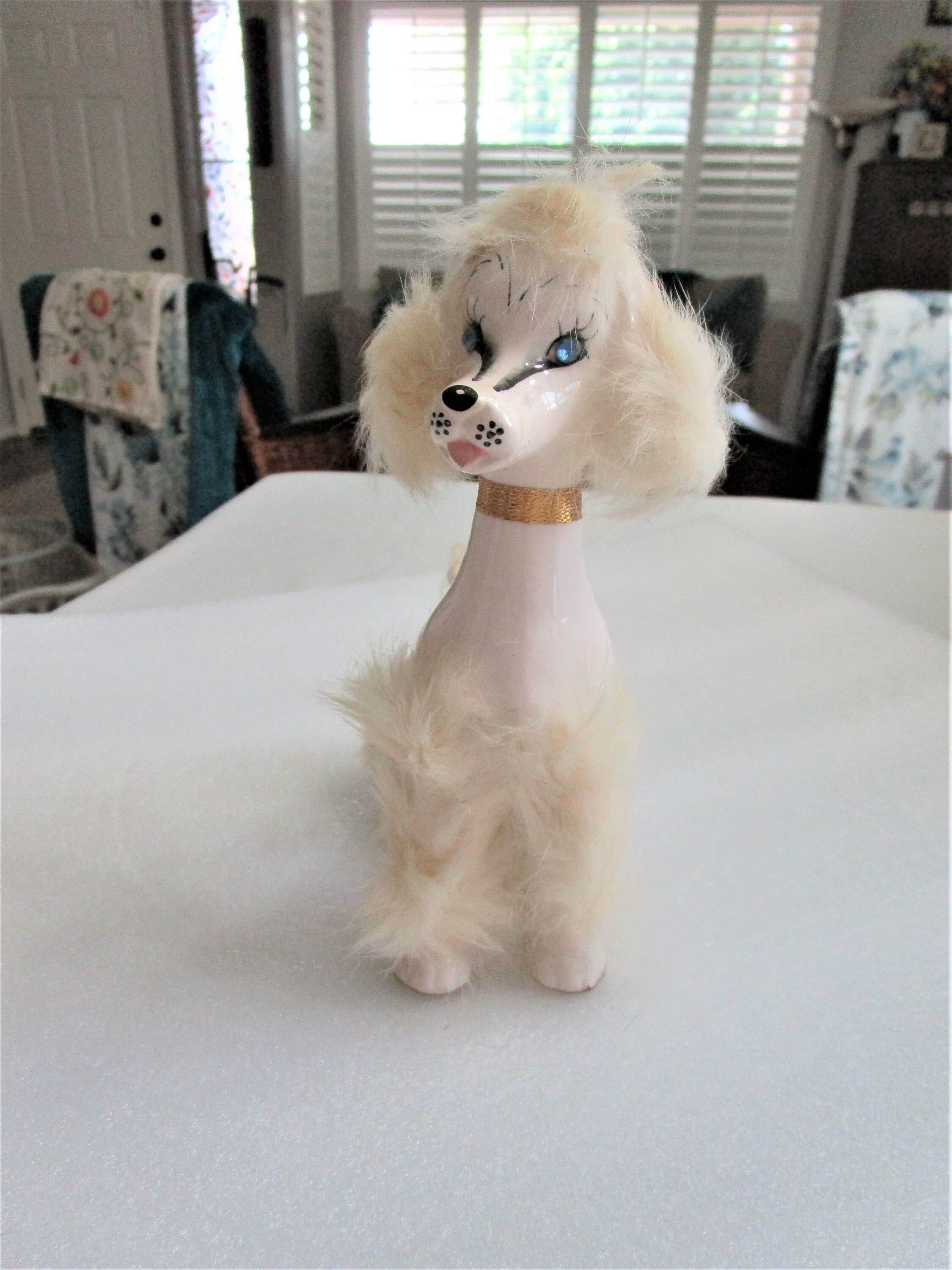 Standing Ceramic Poodles With Rhinestones