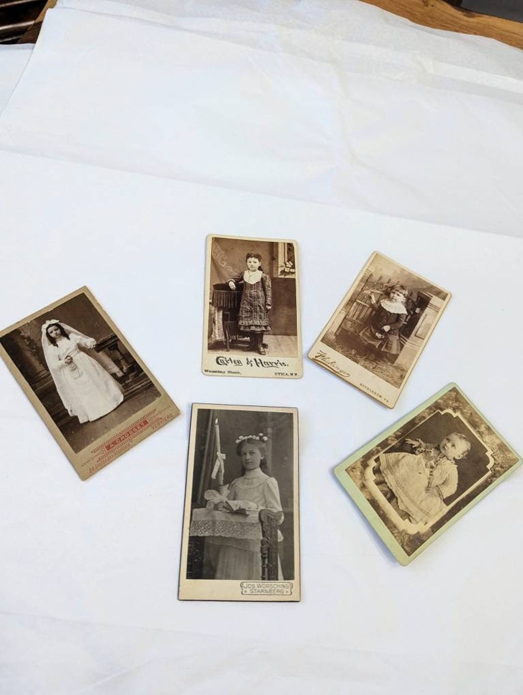 Cabinet Card- Antique- Children- Lot- Sepia- First- Communion-victorian ...