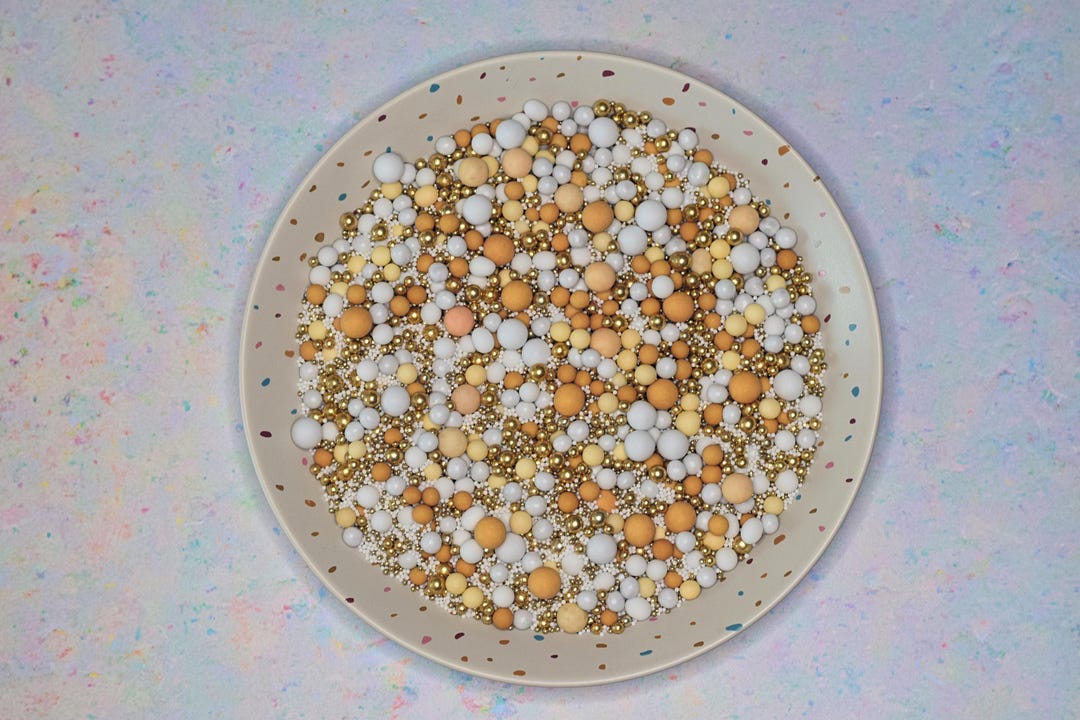 Nude Beige & Gold Cake Sprinkles: Wedding, Birthday, Baking - Etsy