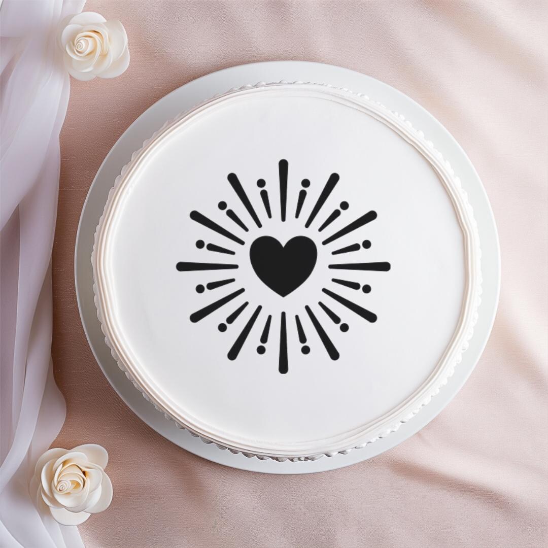Heart Beams Cake Stencil: Reusable Cake Decorating - Etsy