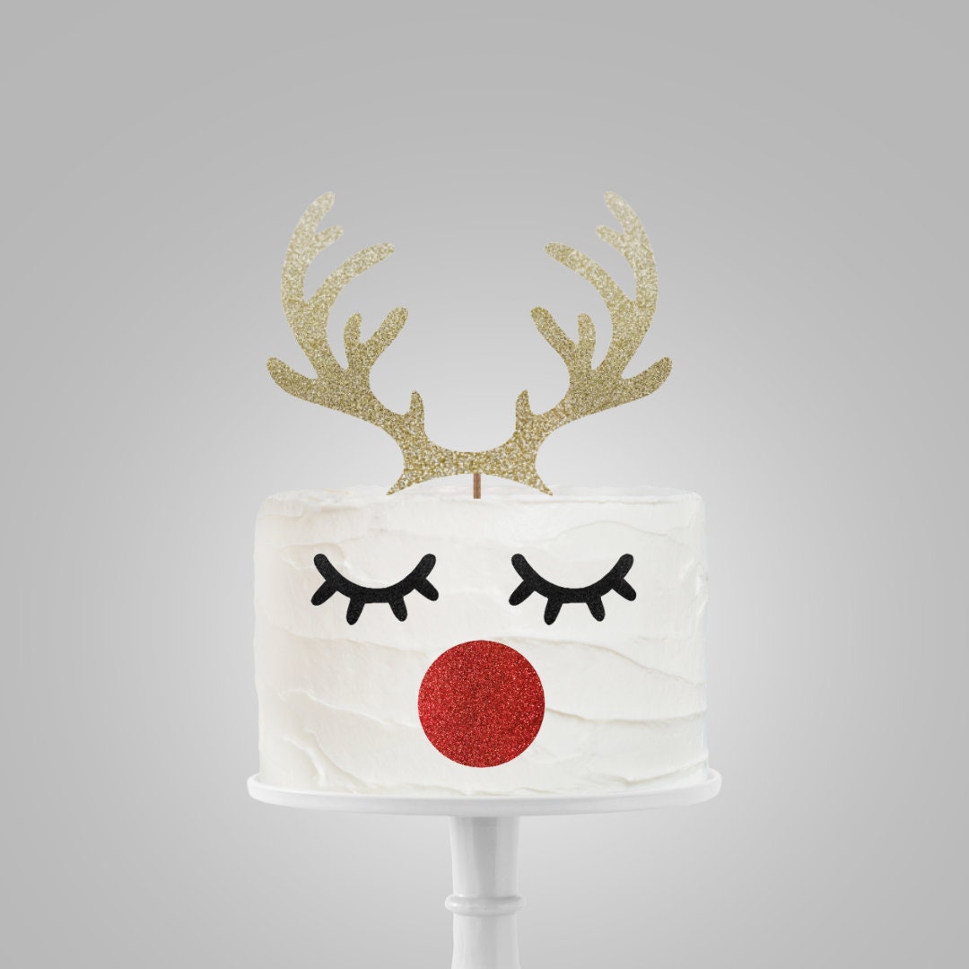 Rudolph Cake Kit Rudolph Cake Topper, Christmas Cake Topper, Cake Charm ...