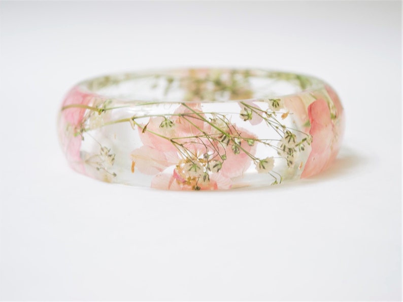 Pressed Flower Bracelet Real Flower Bangle Real Flower - Etsy