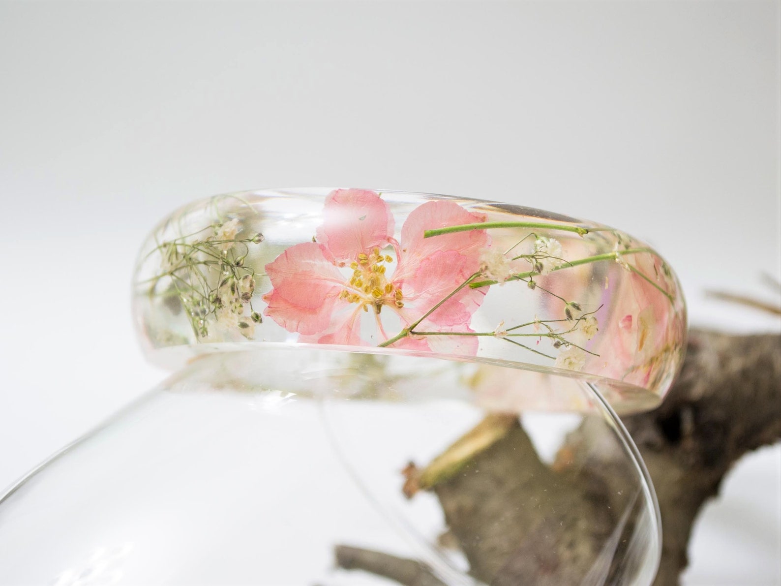 Pressed Flower Bracelet Real Flower Bangle Real Flower - Etsy