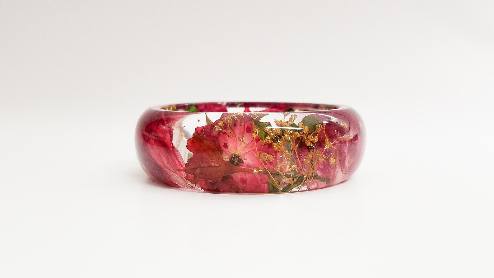 Rose Jewelry Real Flower Bangle Real Flower Bracelet Resin - Etsy