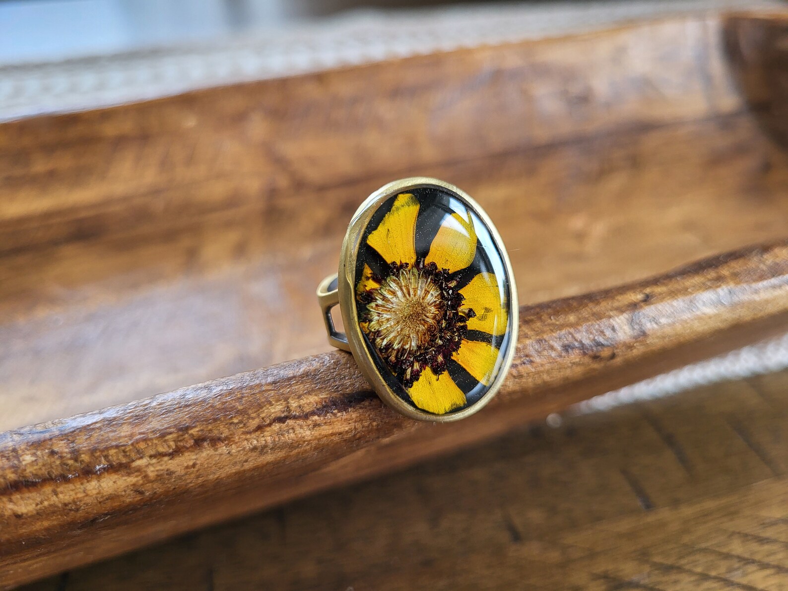 Real Dried Flower Ring Pressed Flower Jewelry Nature - Etsy
