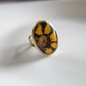 Real Dried Flower Ring, Pressed Flower Jewelry, Nature Jewelry, Resin ...