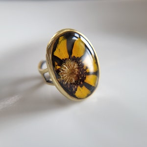 Real Dried Flower Ring, Pressed Flower Jewelry, Nature Jewelry, Resin ...