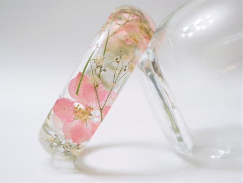 Pressed Flower Bracelet Real Flower Bangle Real Flower - Etsy