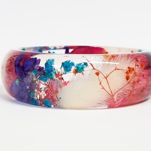 Resin Bangle Bracelet, Real Flower Bracelet, Real Flower Jewelry Bangle ...