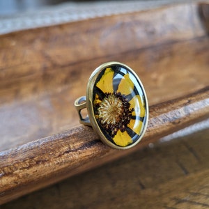 Real Dried Flower Ring, Pressed Flower Jewelry, Nature Jewelry, Resin ...