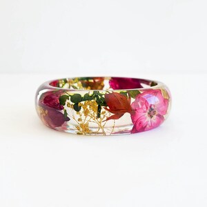 Rose Jewelry, Real Flower Bangle, Real Flower Bracelet, Resin Bracelet ...