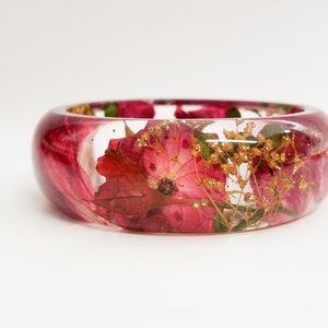 Rose Jewelry, Real Flower Bangle, Real Flower Bracelet, Resin Bracelet ...