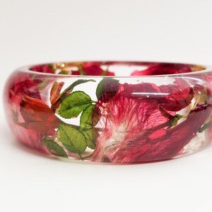 Rose Jewelry, Real Flower Bangle, Real Flower Bracelet, Resin Bracelet ...