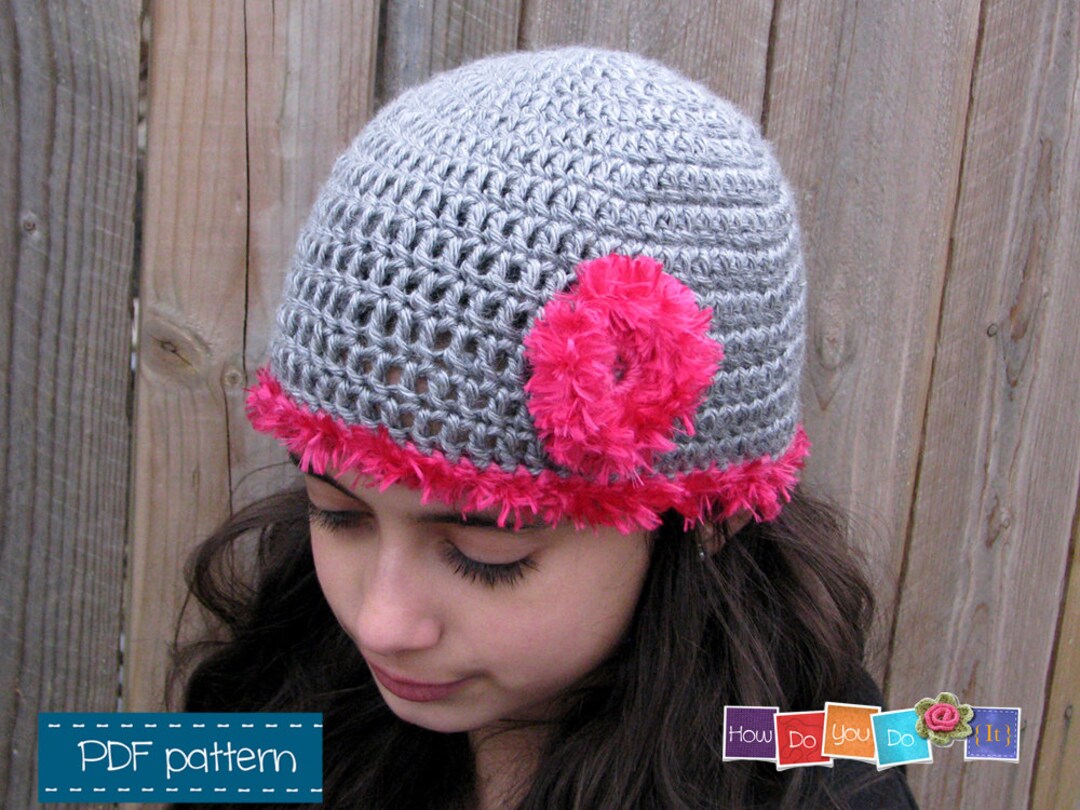 Instant Download Crochet Pattern, Girls Crochet Hat Pattern, PDF ...
