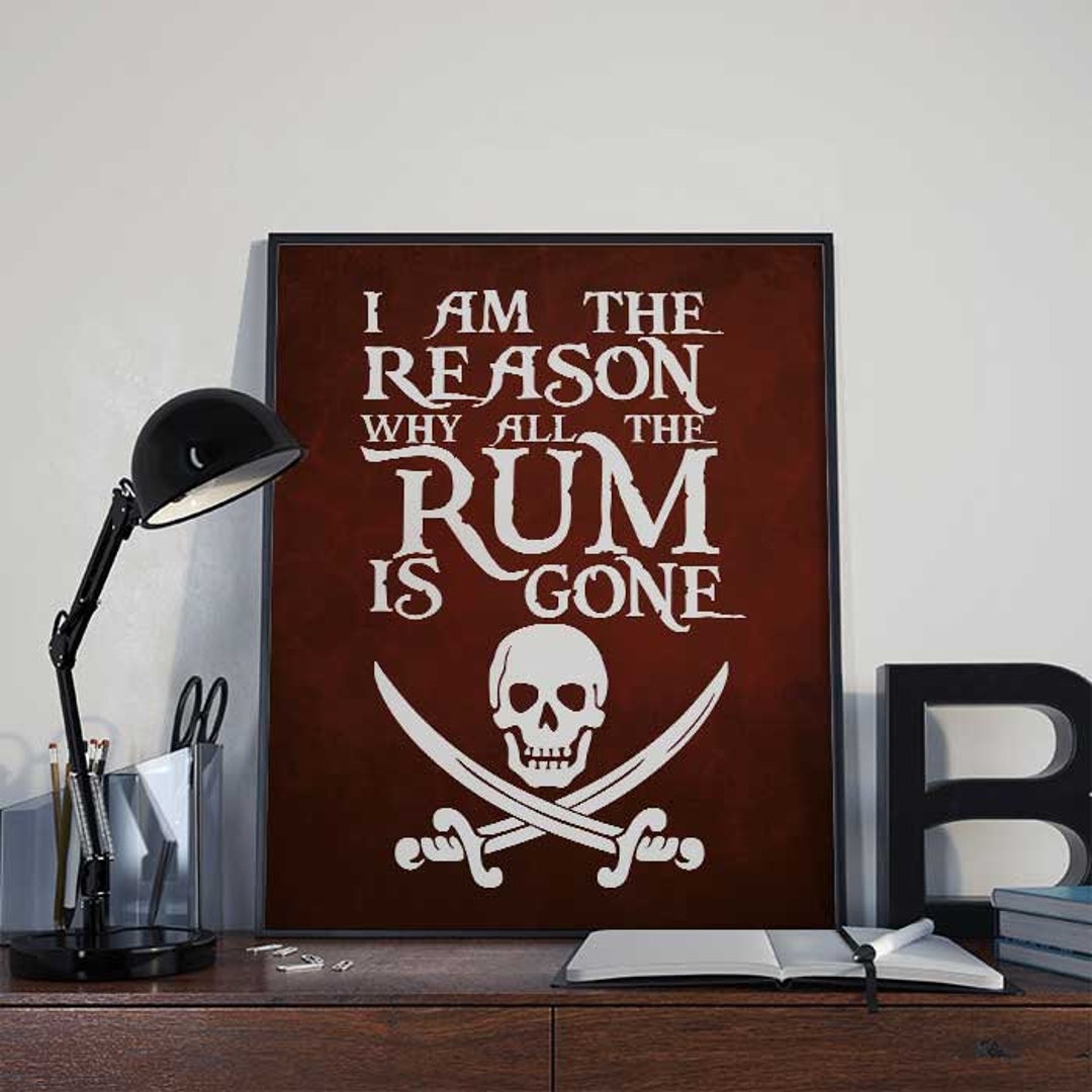 Rum Print Pirate Print Pirate Art Print Poster PRINTABLE 8x10 Inches ...
