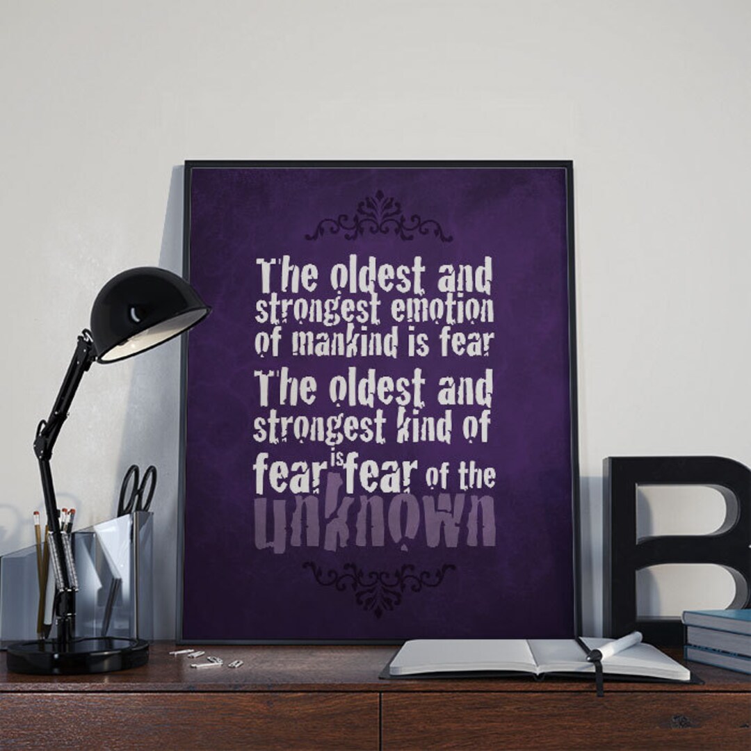 Gothic Art Print Fear HP Lovecraft Quote PRINTABLE 8x10 - Etsy