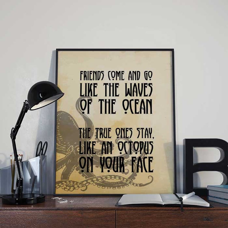 Friend Print Octopus PRINTABLE 8x10 Inches Wall Decor - Etsy