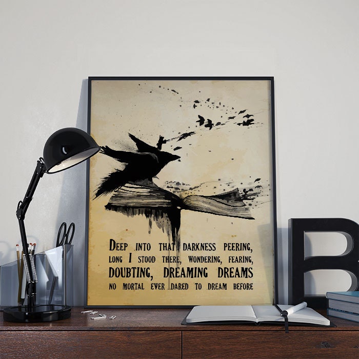 Gothic Art Print Poster The Raven Edgar Allan Poe Etsy