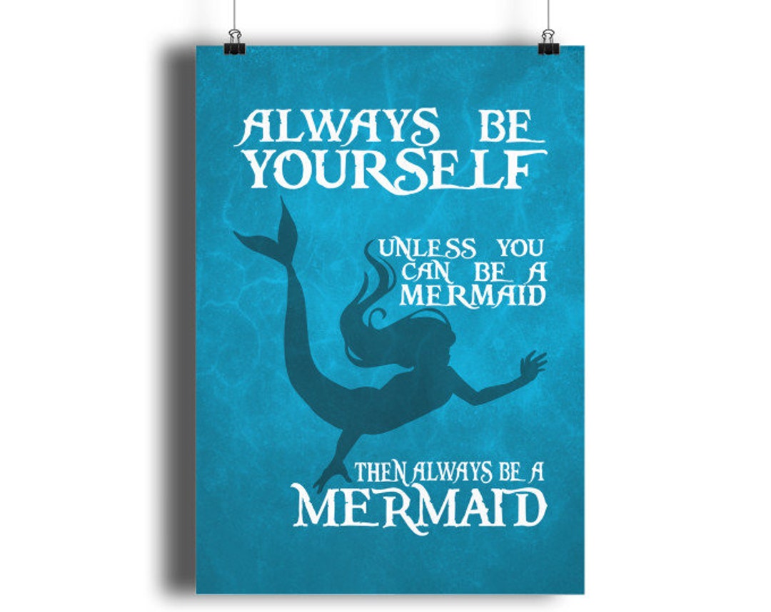 Always Be A Mermaid Mermaid Art Print Poster Green Blue Turquoise