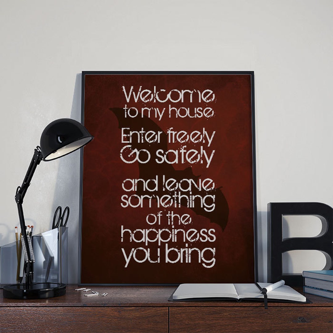 Gothic Art Print Welcome to My House Dracula by Bram Stoker PRINTABLE ...