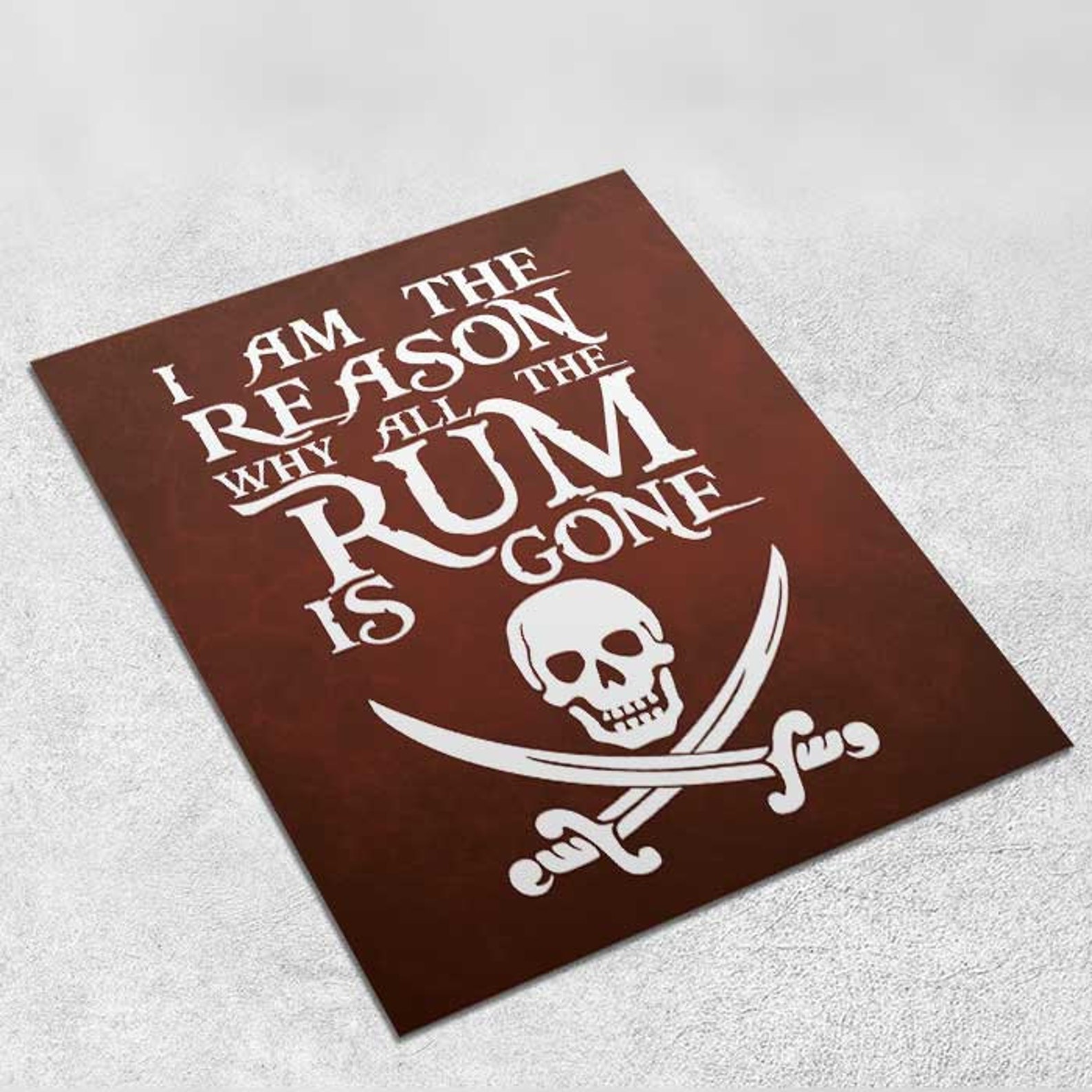 Rum Print Pirate Print Pirate Art Print Poster PRINTABLE | Etsy