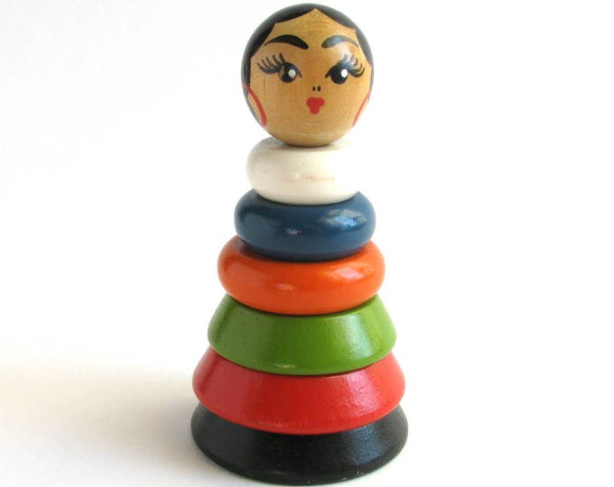 Girl Stacking Rings Toy Wooden Pyramid Puzzle Tower Rings - Etsy