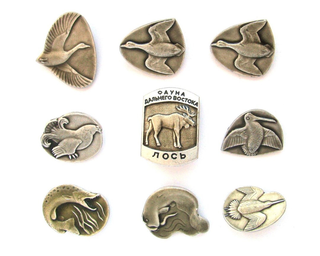 Animal Pins, Badges, Pick From Set, Elk Pin, Wild, Deer, Fish, Bird ...