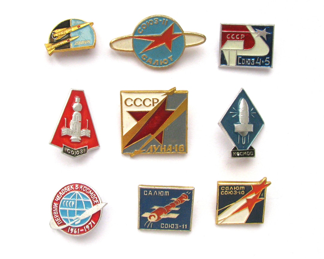 Soviet Space Pins Badges Pick From Set Vostok Soyuz - Etsy