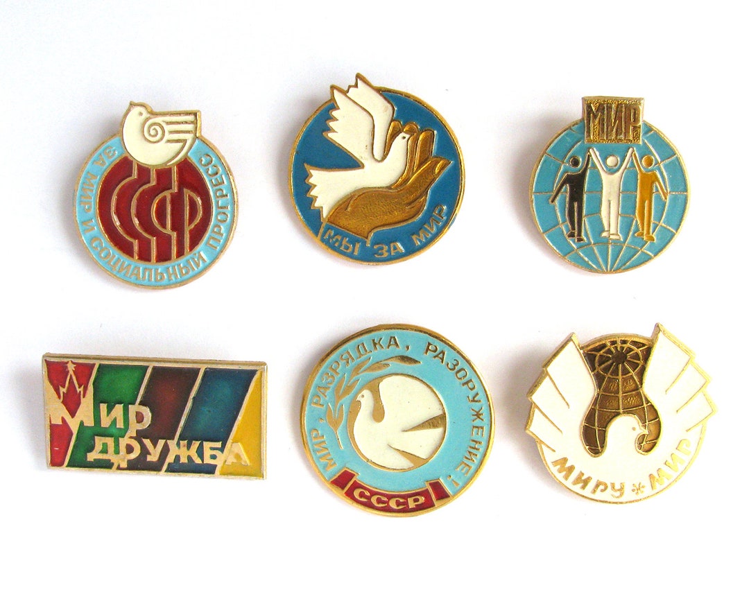 Peace, Soviet Badge, Pick From Set, White Dove, Communism, Vintage ...