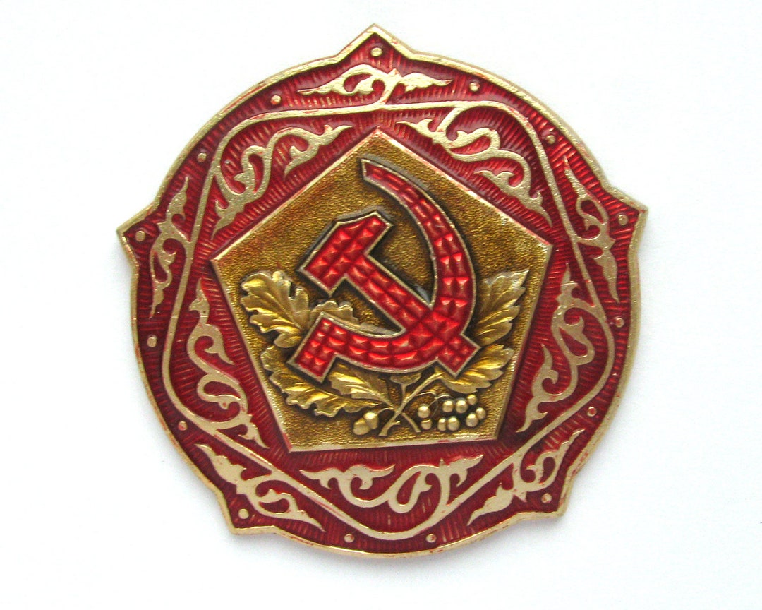 Hammer and Sickle Pin, Huge Badge, USSR Symbol, Communism, Propaganda ...