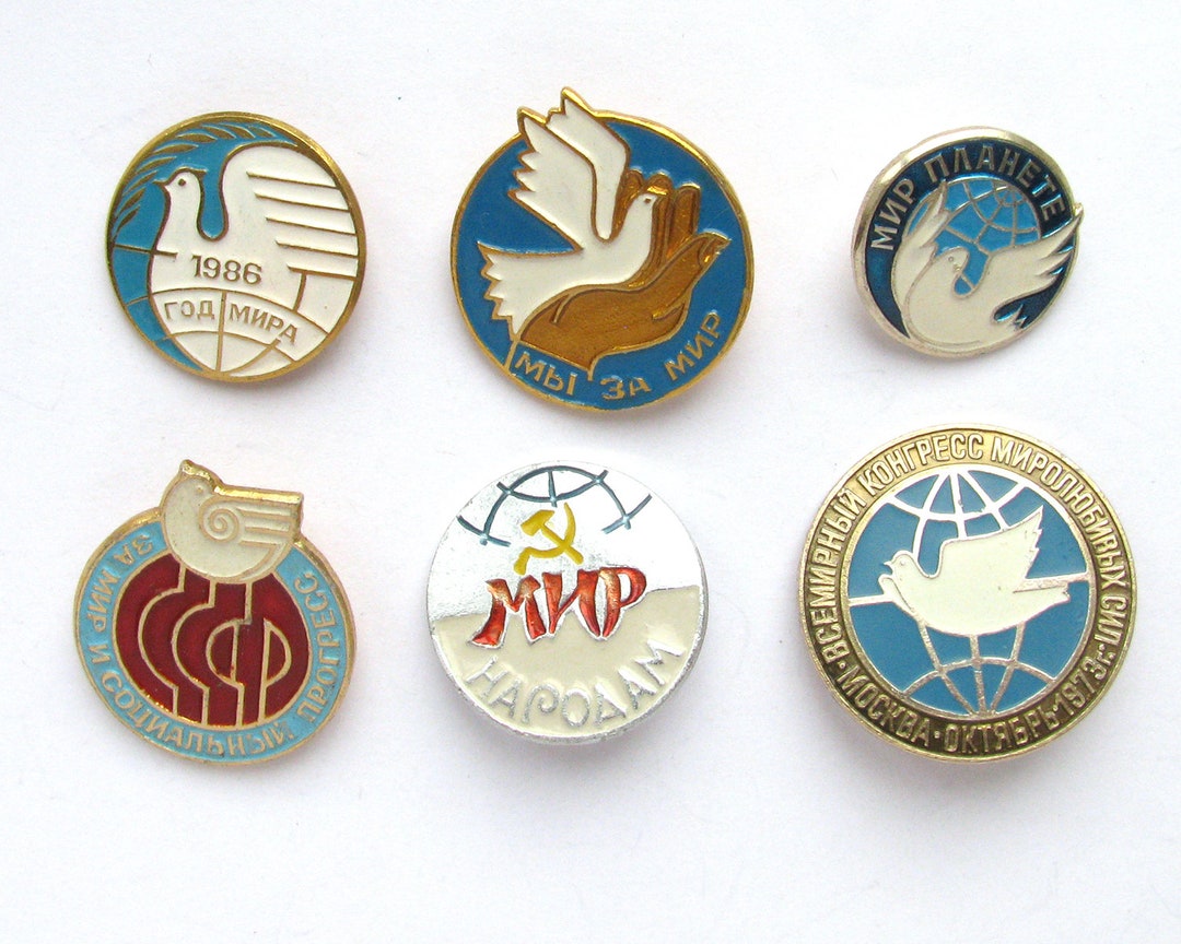 Peace, Soviet Badge, Pick From Set, White Dove, Communism, Vintage ...