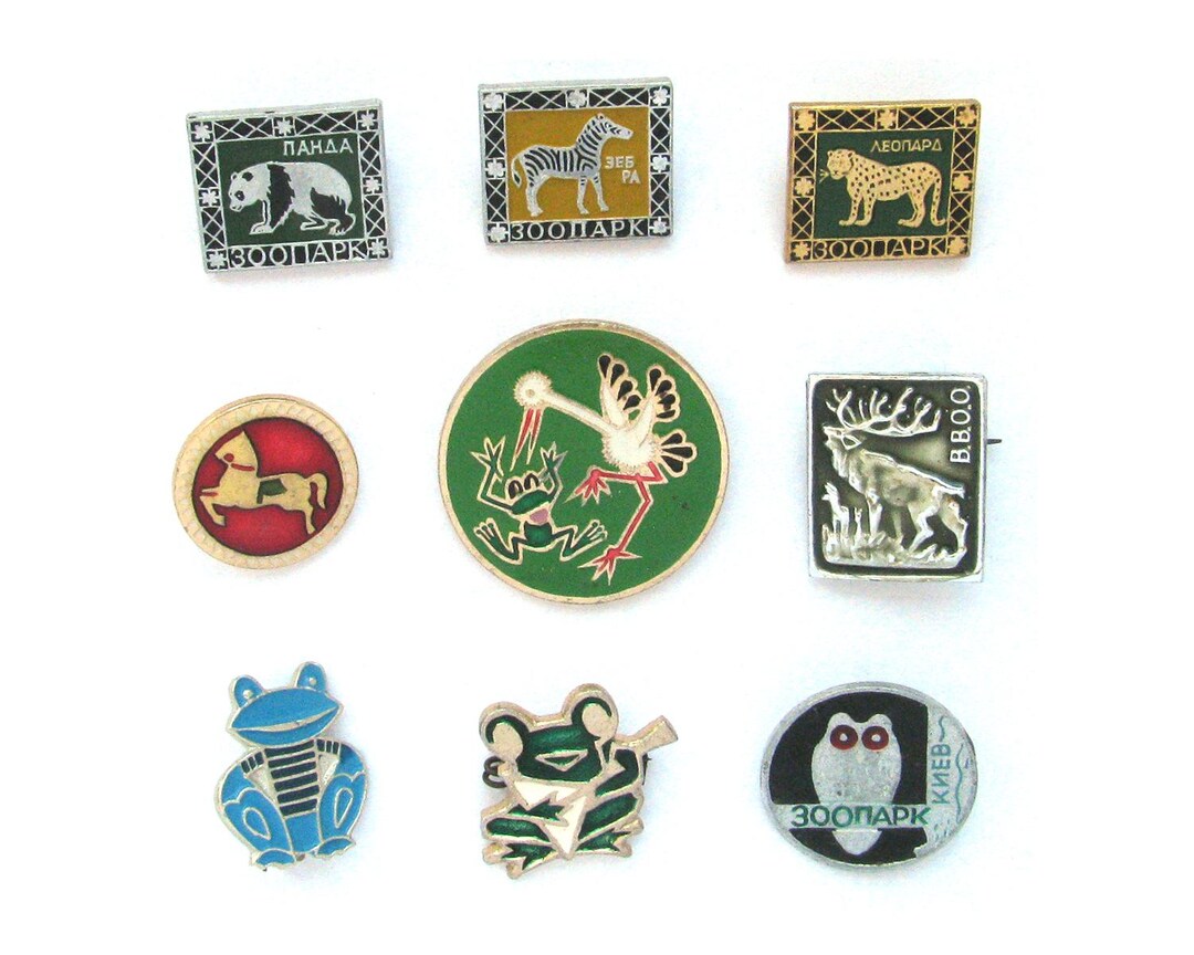 Animal Pins, Soviet Badges, Pick From Set, Frog, Owl, Horse, Fauna ...