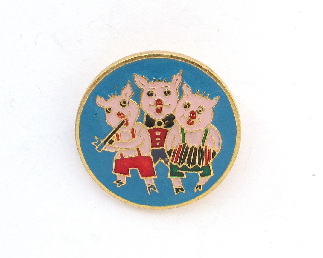Three Little Pigs Pin, Soviet Badge, Cartoon Pin, Vintage Collectible ...