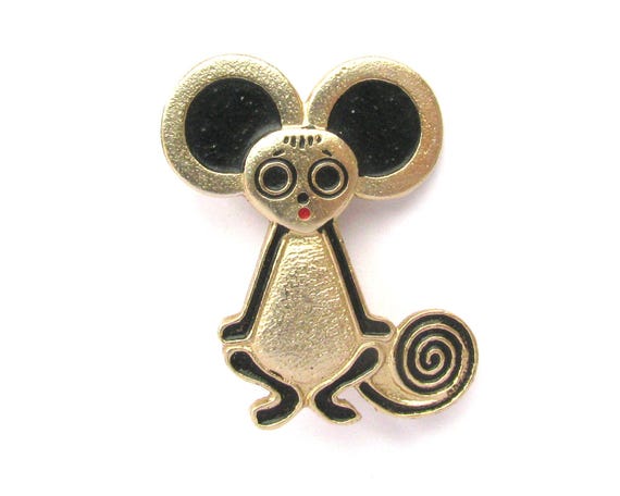 Mouse, Mouse Pin, Badge, Cartoon Vintage badge, Anima… - Gem