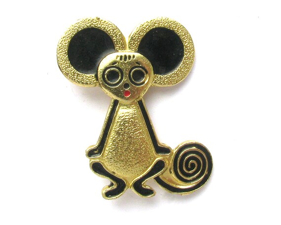 Mouse Pin, Badge, Cartoon Vintage badge, Animal, Pin,… - Gem
