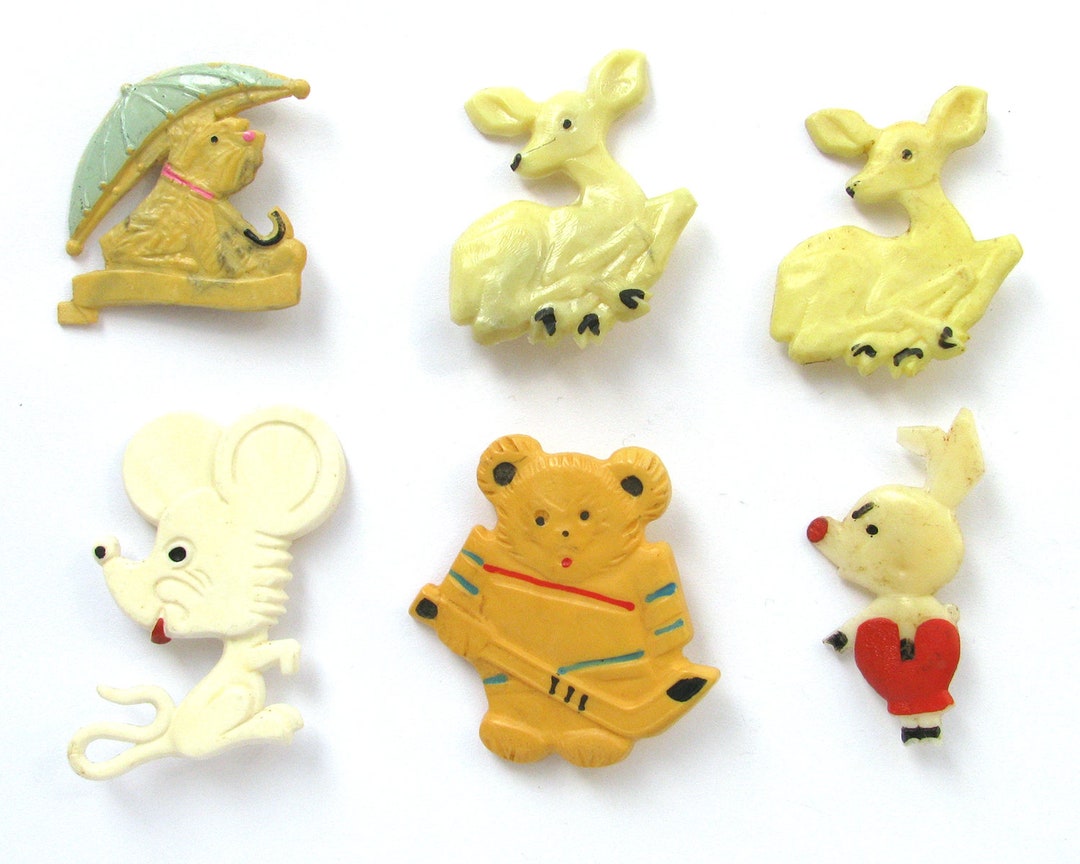 Animal Pins, Badge, Dog Pin, Piglet, Bear, Fawn, Cartoon Pin, Vintage ...