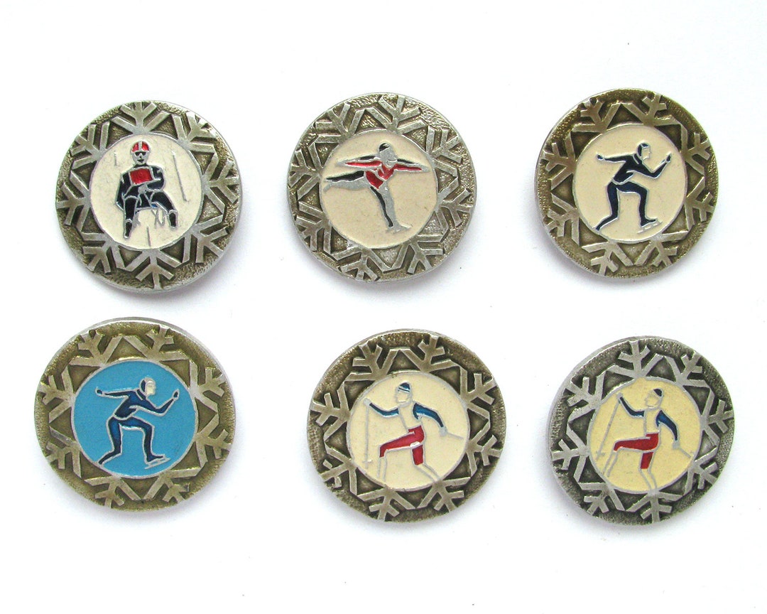 Winter Sport Pins, Pick Your Pin, Vintage Badge, Christmas, Xmas ...