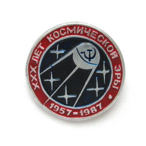 Soviet Space Pin, Satellite Pin, 30 Years of Space Era, Cosmos, Rare ...