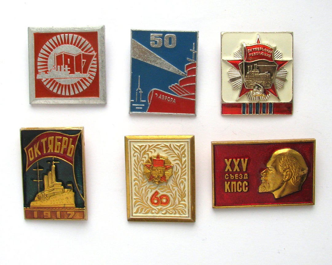 Soviet Badges, Pick Up, Set, Communism, October Revolution, 1917 ...