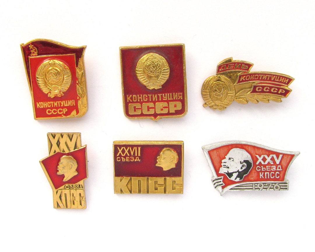 Soviet Badges, Pick Up, Set, Communism, Constitution Day, Vintage ...