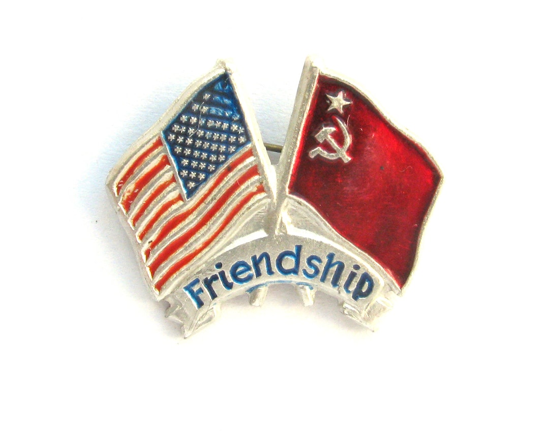 USSR USA Flag Rare Vintage Collectible Badge Friendship - Etsy
