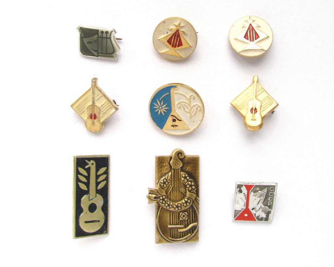 Musical Instrument Pins, Badge, Pick From Set, Vintage Badge, Theater ...