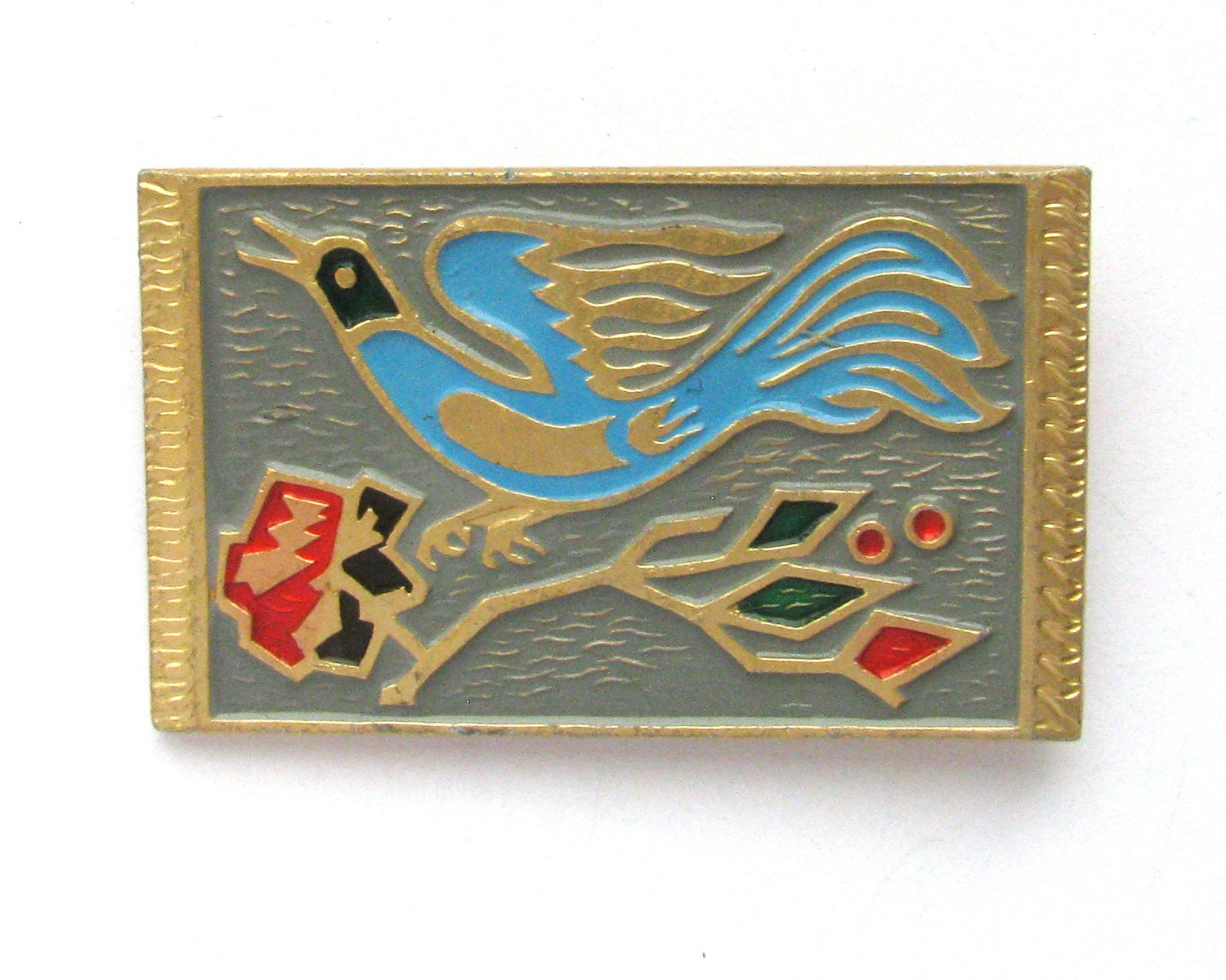 Blue Bird and Flower Bird Pin Badge Rare Vintage Pin - Etsy UK