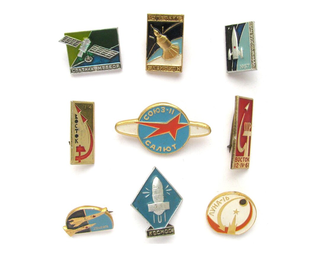 Soviet Space Pins, Soviet Badges, Pick From Set, Vostok Pin, Satellite ...